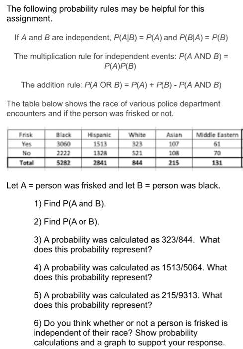 Solved The following probability rules may be helpful for | Chegg.com