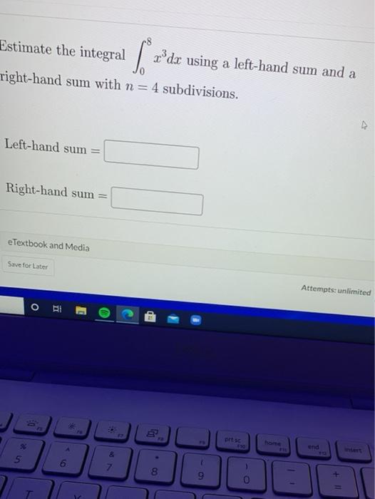 Solved Estimate the integral $ x dx using a left-hand sum | Chegg.com