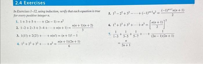Solved In Exercises 1-12, using induction, verify that each | Chegg.com