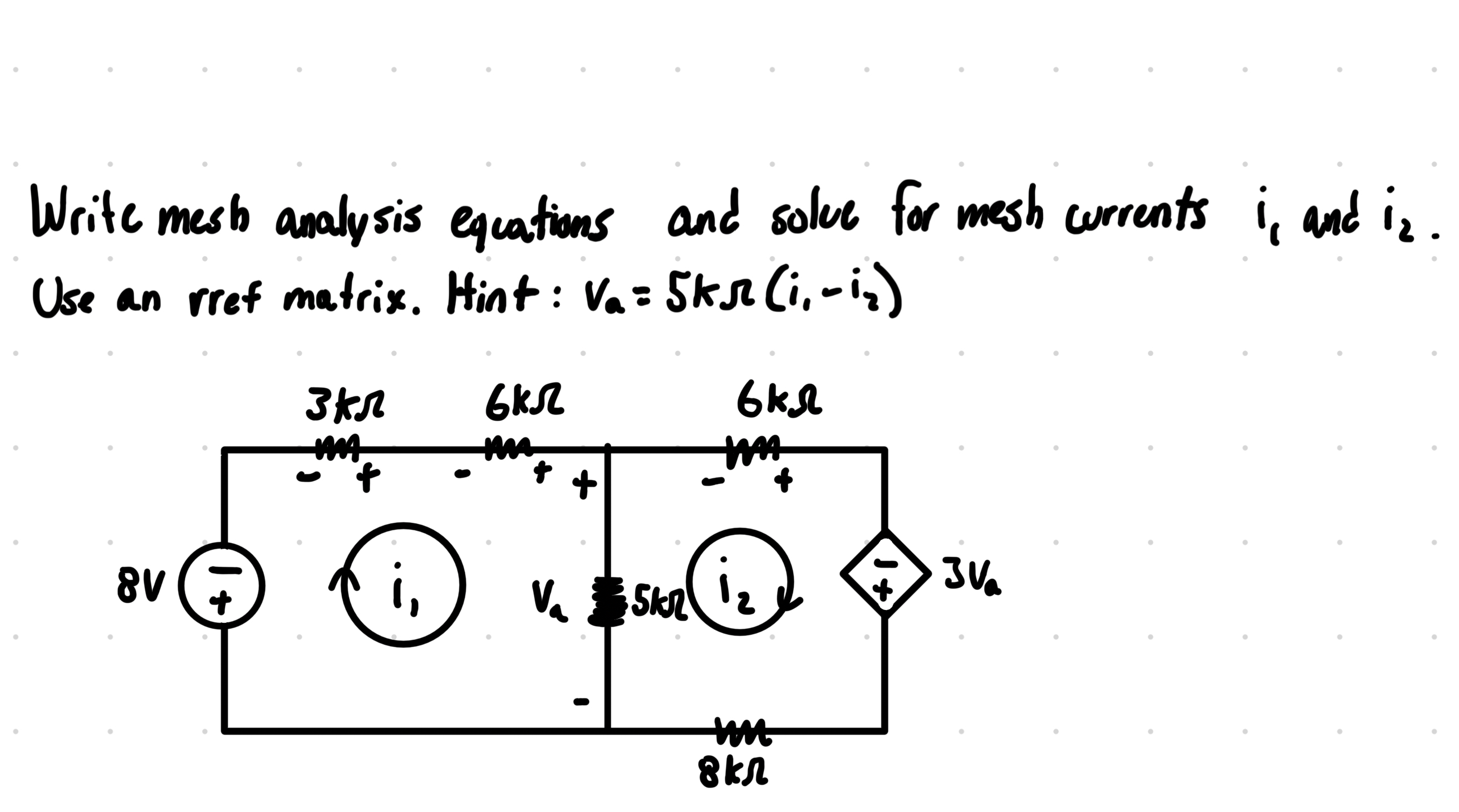Write mesh analysis equations and solve for mesh | Chegg.com