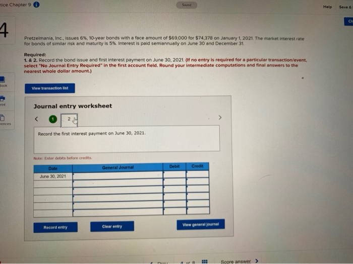 Solved tice Chapter 9 Saved Help Save & ch 4 Pretzelmania, | Chegg.com