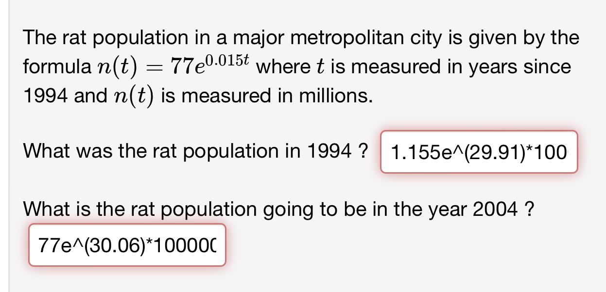 Solved The rat population in a major metropolitan city is | Chegg.com