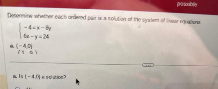 Solved Determine whether each ordered pair is a solution of | Chegg.com