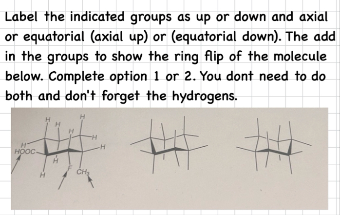 Solved Label the indicated groups as up or down and axial or | Chegg.com