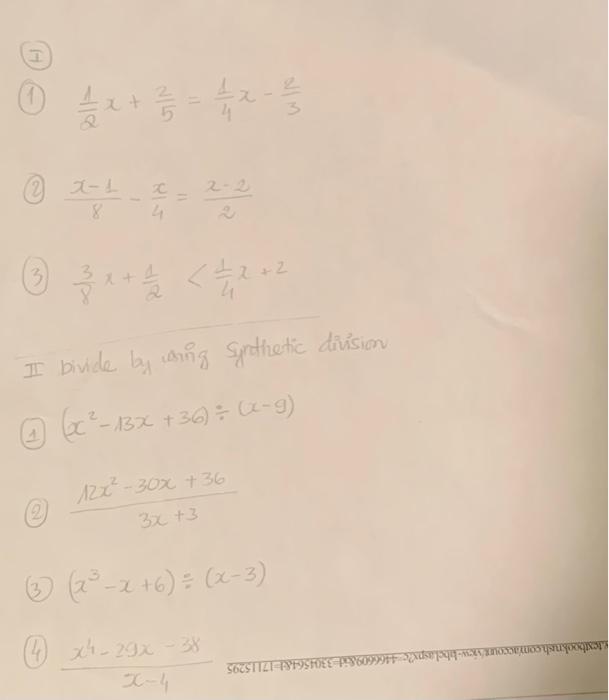 Solved 21x+52=41x−32 (2) 8x−1−4x=22−2 (3) 83x+21