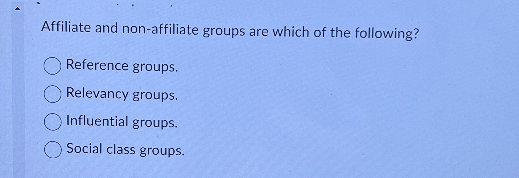 Solved Affiliate and non-affiliate groups are which of the | Chegg.com