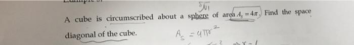 Solved ابل A cube is circumscribed about a sphere of area A. | Chegg.com