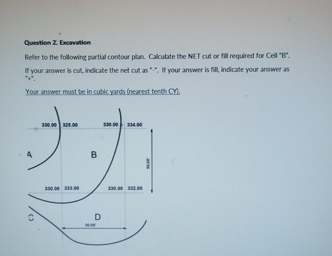 Solved Question 2. Excavation Refer to the following partial | Chegg.com