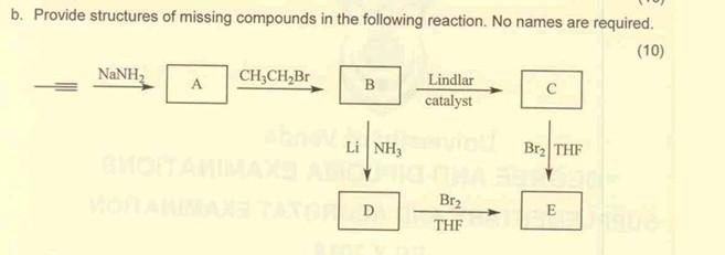 Solved b. Provide structures of missing compounds in the | Chegg.com