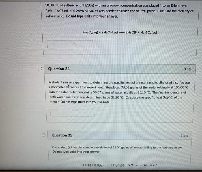 Solved 10.00 mL of sulfuric acid (H2SO4) with an unknown | Chegg.com