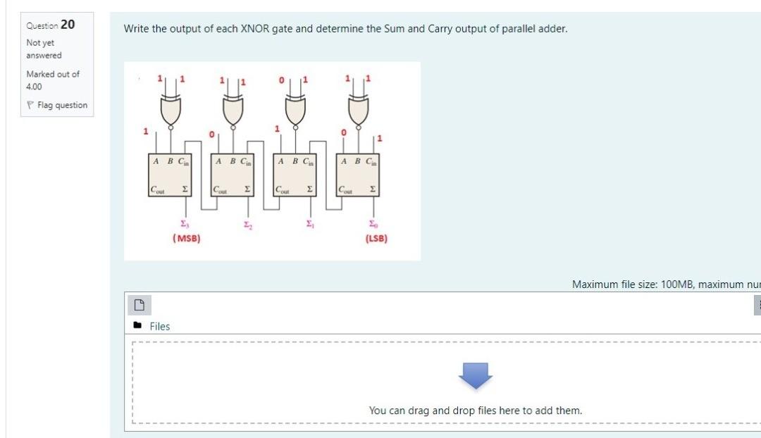 Solved Write the output of each XNOR gate and determine the | Chegg.com