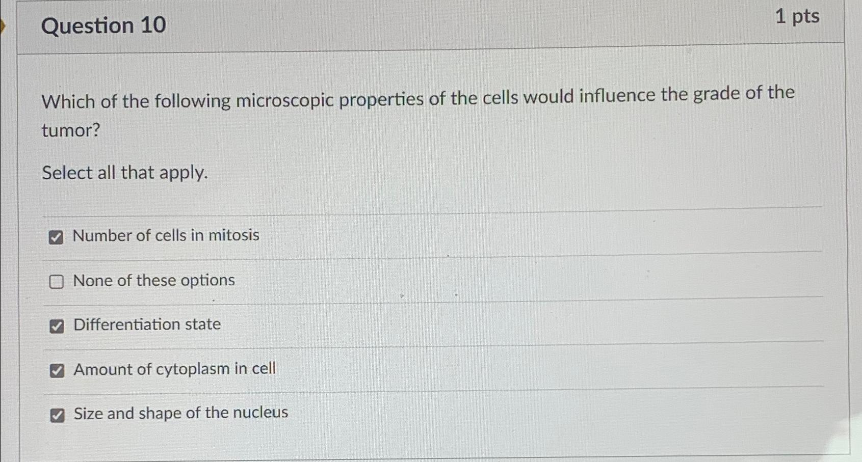 Solved Question 101 ﻿ptsWhich of the following microscopic | Chegg.com