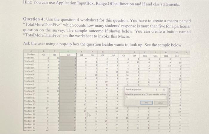 Solved Task 1: Write a Macro named Row 20 represented on the | Chegg.com