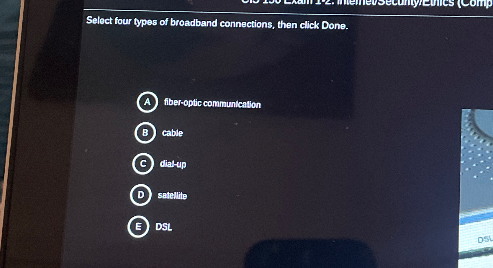 Solved Select four types of broadband connections, then | Chegg.com