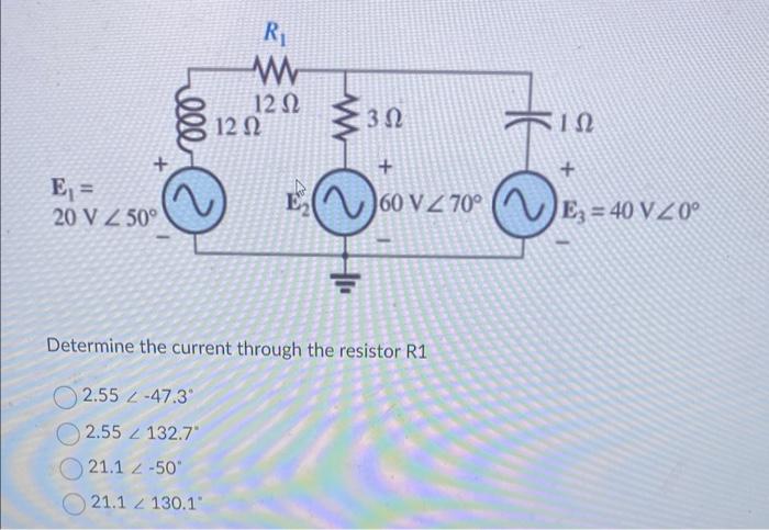 Solved Determine the current through the resistor R1 | Chegg.com