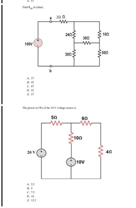 Solved The power in (W) of the 10 V voltage source isThe | Chegg.com