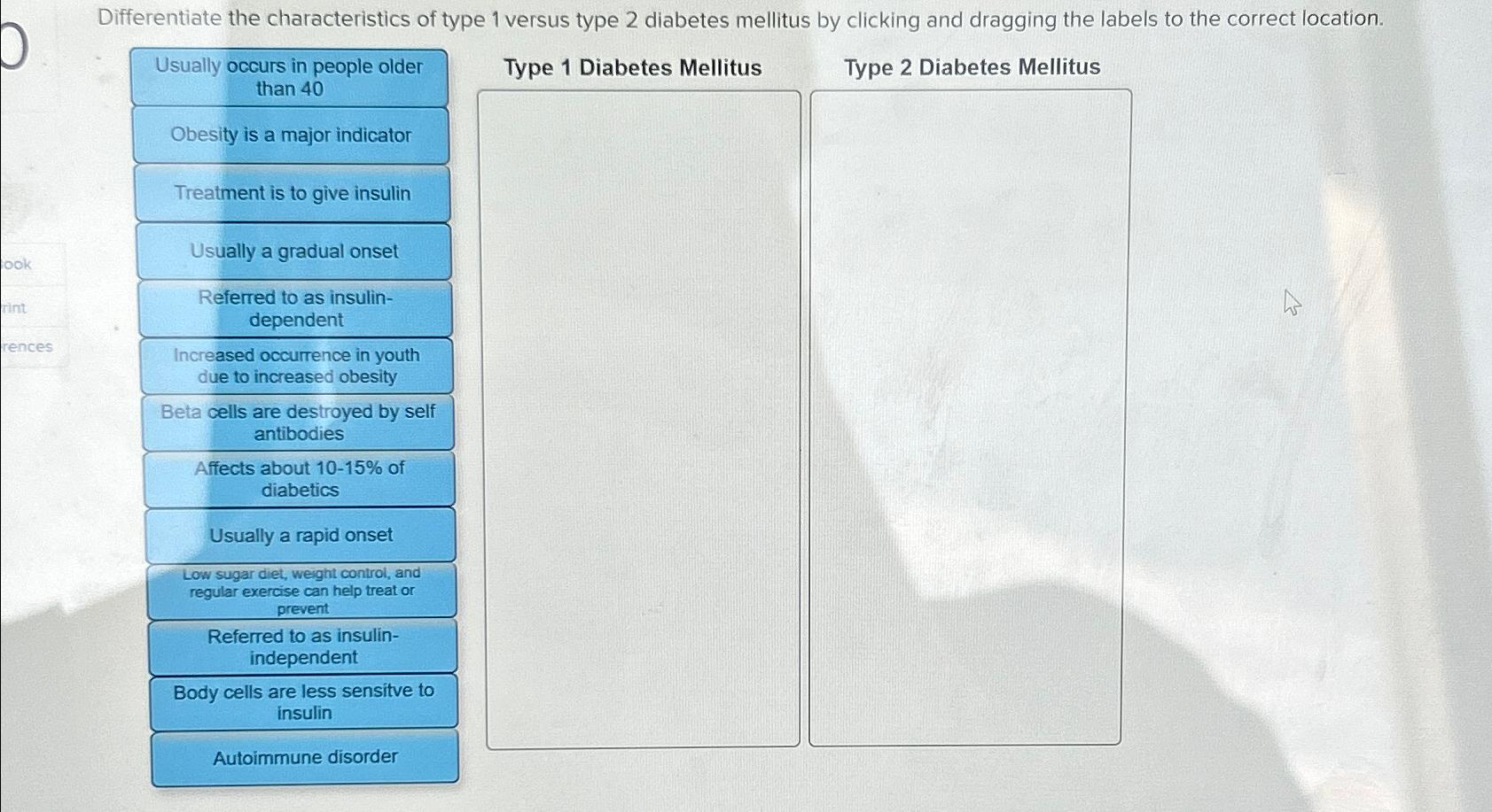 Solved Differentiate the characteristics of type 1 ﻿versus | Chegg.com