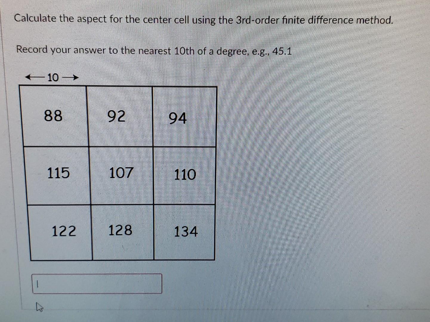 Solved Calculate the aspect for the center cell using the | Chegg.com