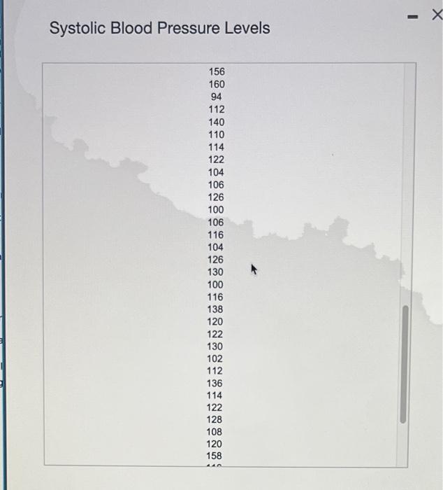 Solved Syssolic blood pressure loveis above 120 mmHg are | Chegg.com