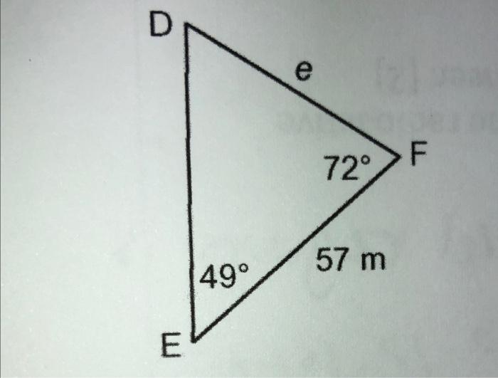 Solved Can you help me find side D. Please and thank you! | Chegg.com