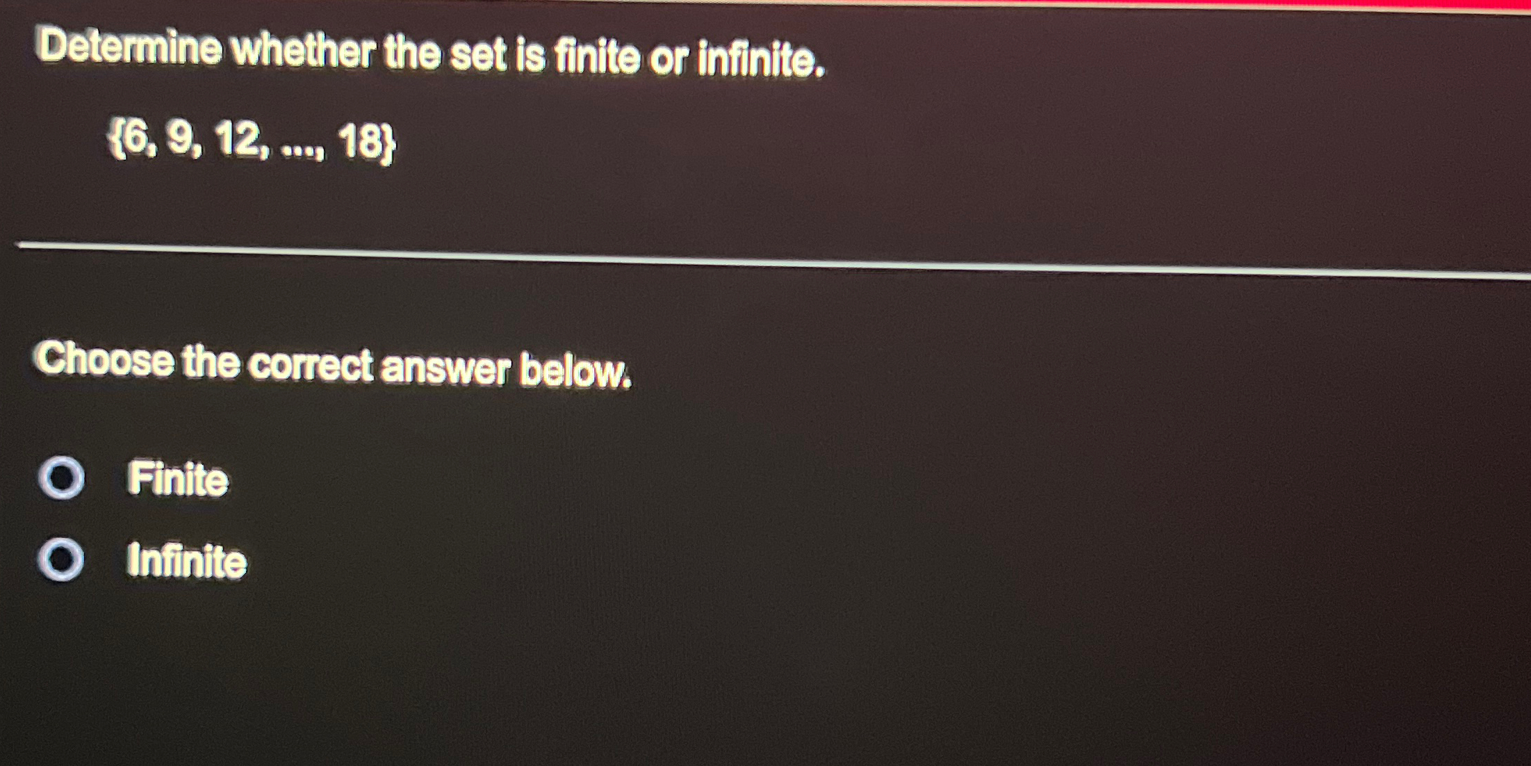 Solved Determine whether the set is finite or | Chegg.com