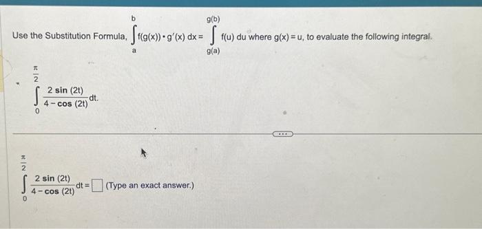 Solved Use the Substitution Formula, | Chegg.com