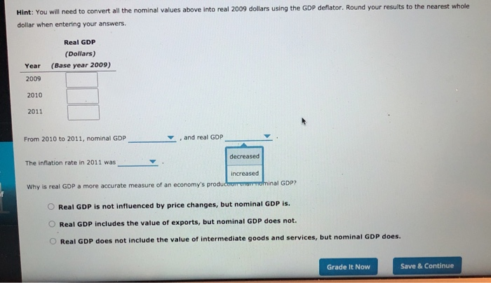 Solved 6. Real versus nominal values and correcting for | Chegg.com Solved 6. Real versus nominal values and correcting for | Chegg.com