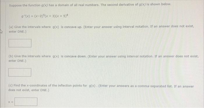Solved Suppose the function g(x) has a domain of all real | Chegg.com