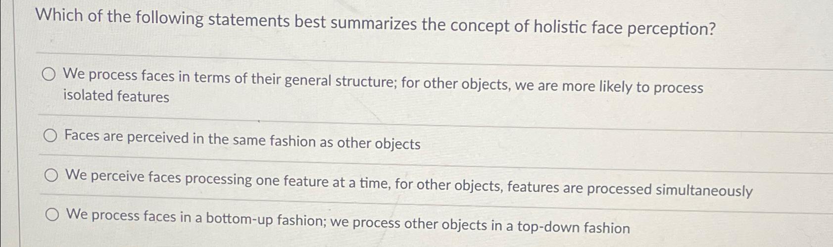 Solved Which of the following statements best summarizes the | Chegg.com