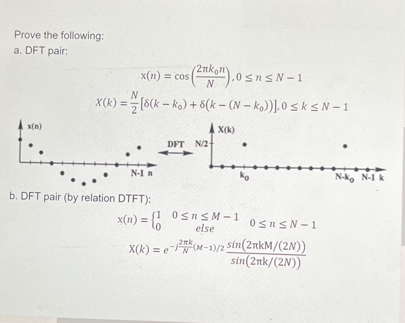 Solved Prove the following:a. ﻿DFT | Chegg.com