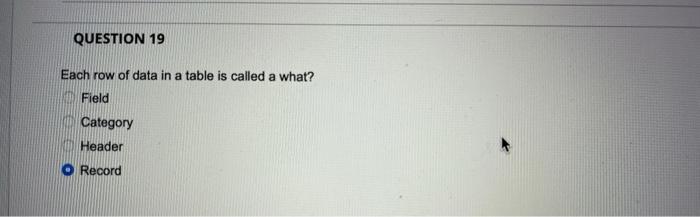 Solved What is a PivotTable? A row that summarizes data | Chegg.com
