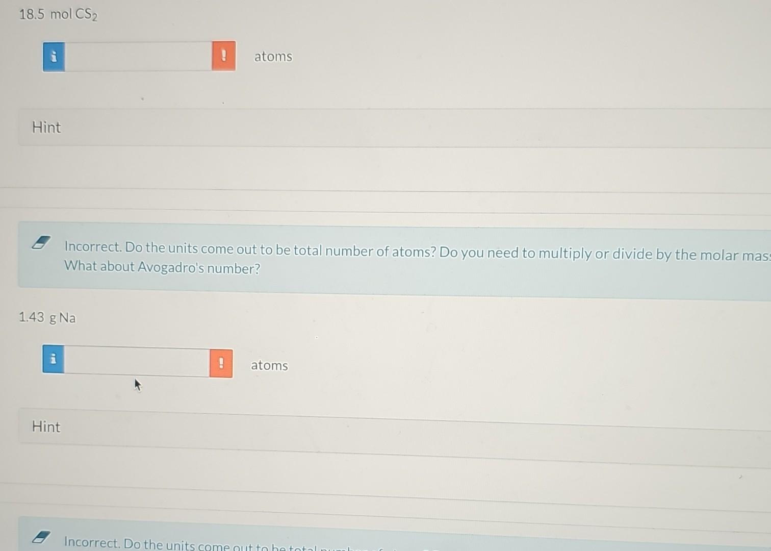 Solved How many atoms are contained in each of the | Chegg.com