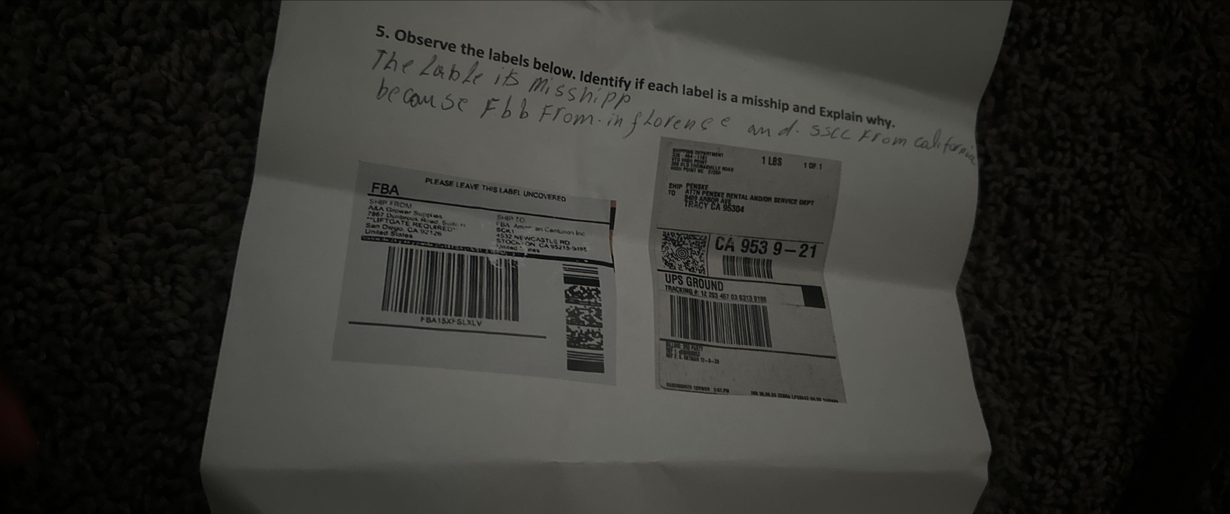 Observe the labels below. Identify if each label is a | Chegg.com