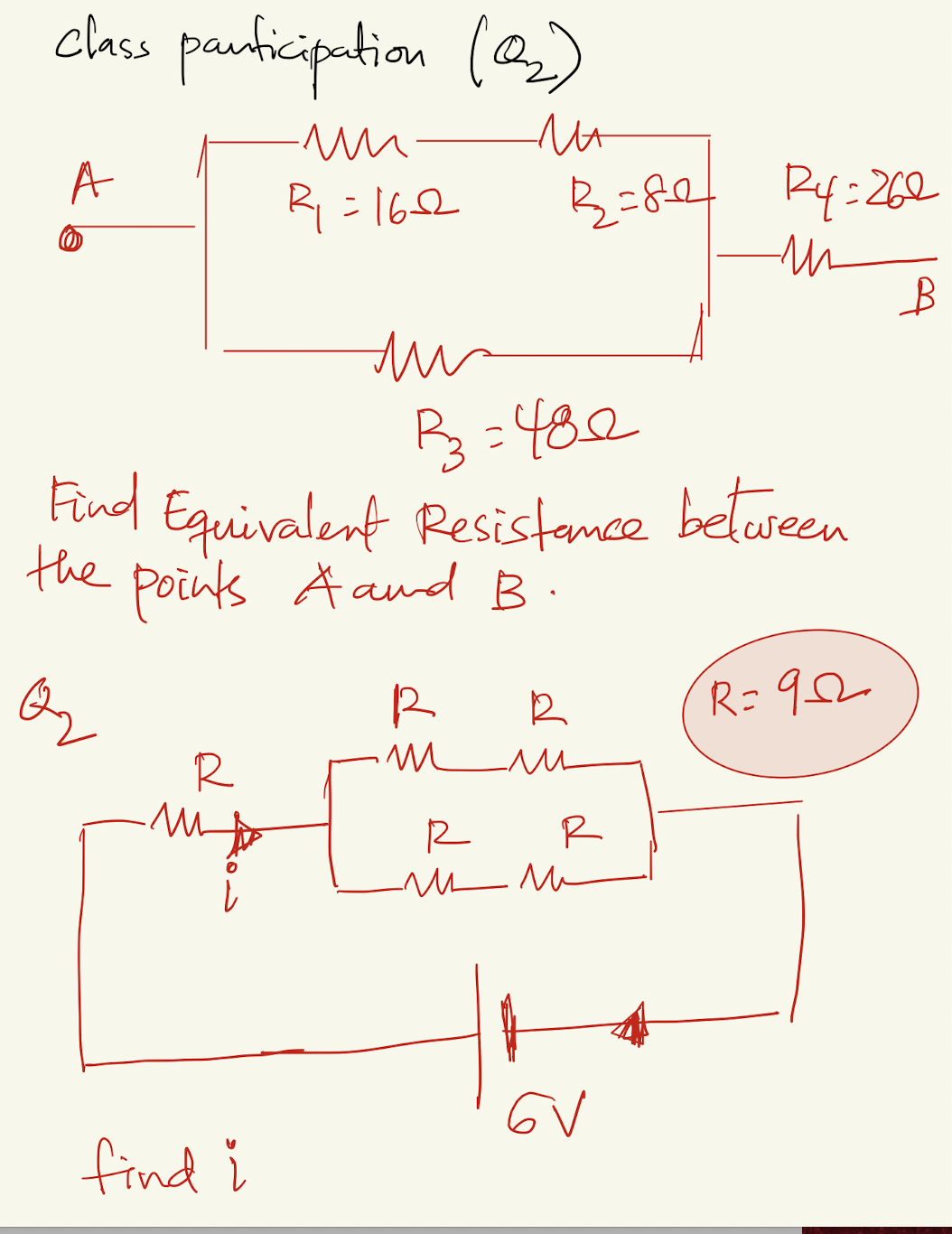 Solved class parficipation (Q2)R3=48ΩFind Equivalent | Chegg.com