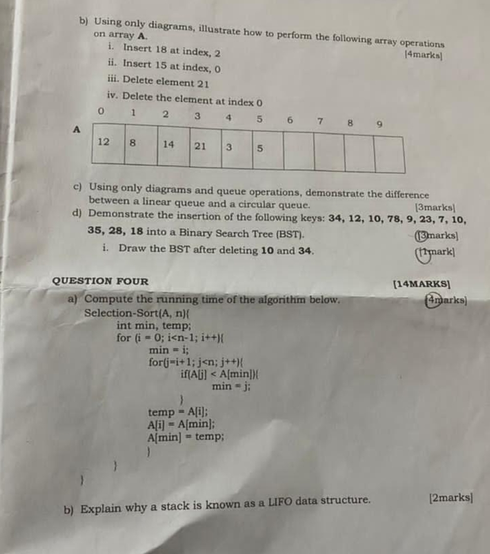 Solved b) ﻿Using only diagrams, illustrate how to perform | Chegg.com