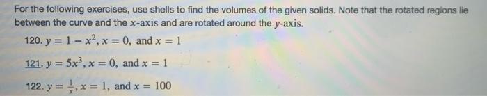 Solved For the following exercises, use shells to find the | Chegg.com