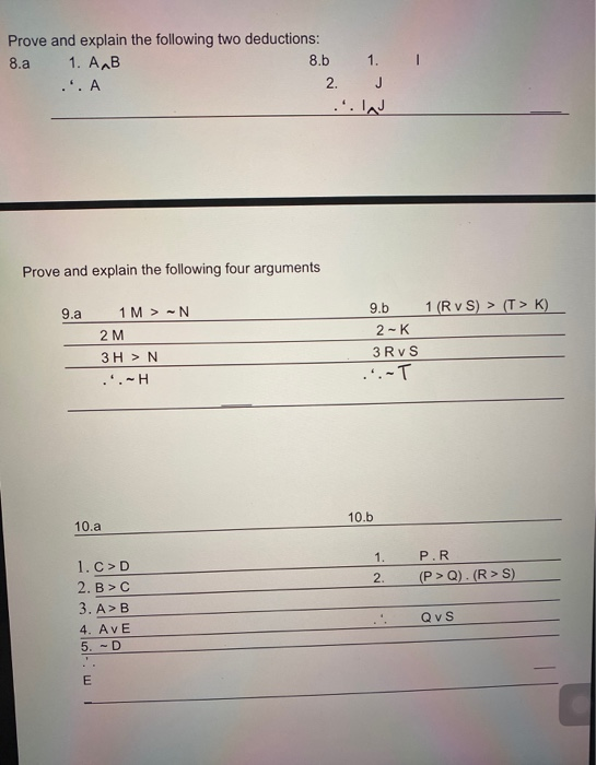Solved Prove and explain the following two deductions: 8.a | Chegg.com