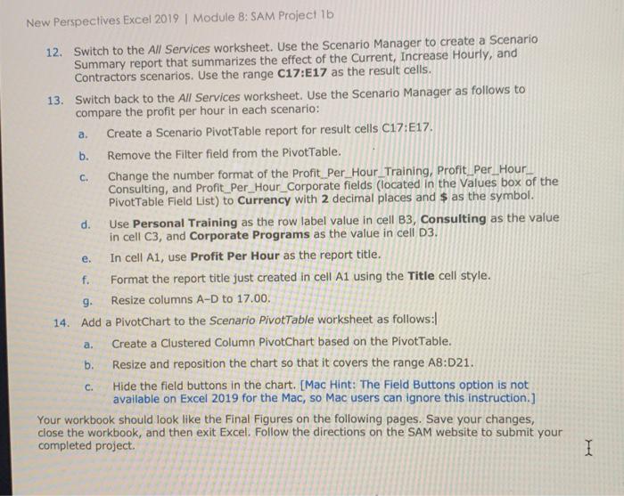 C. New Perspectives Excel 2019 | Module 8: SAM | Chegg.com