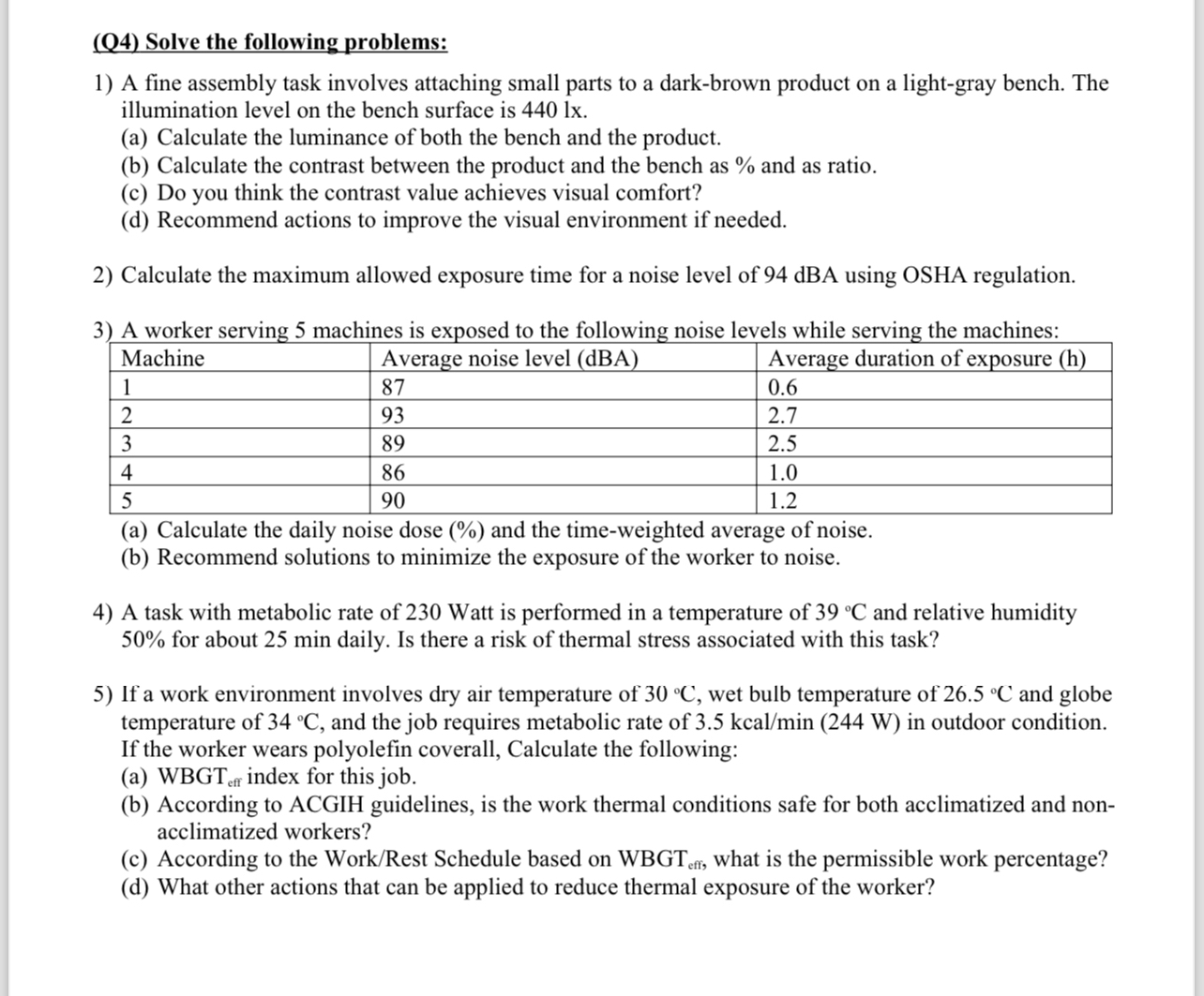 Solved Q4) ﻿Solve the following problems:A fine assembly | Chegg.com