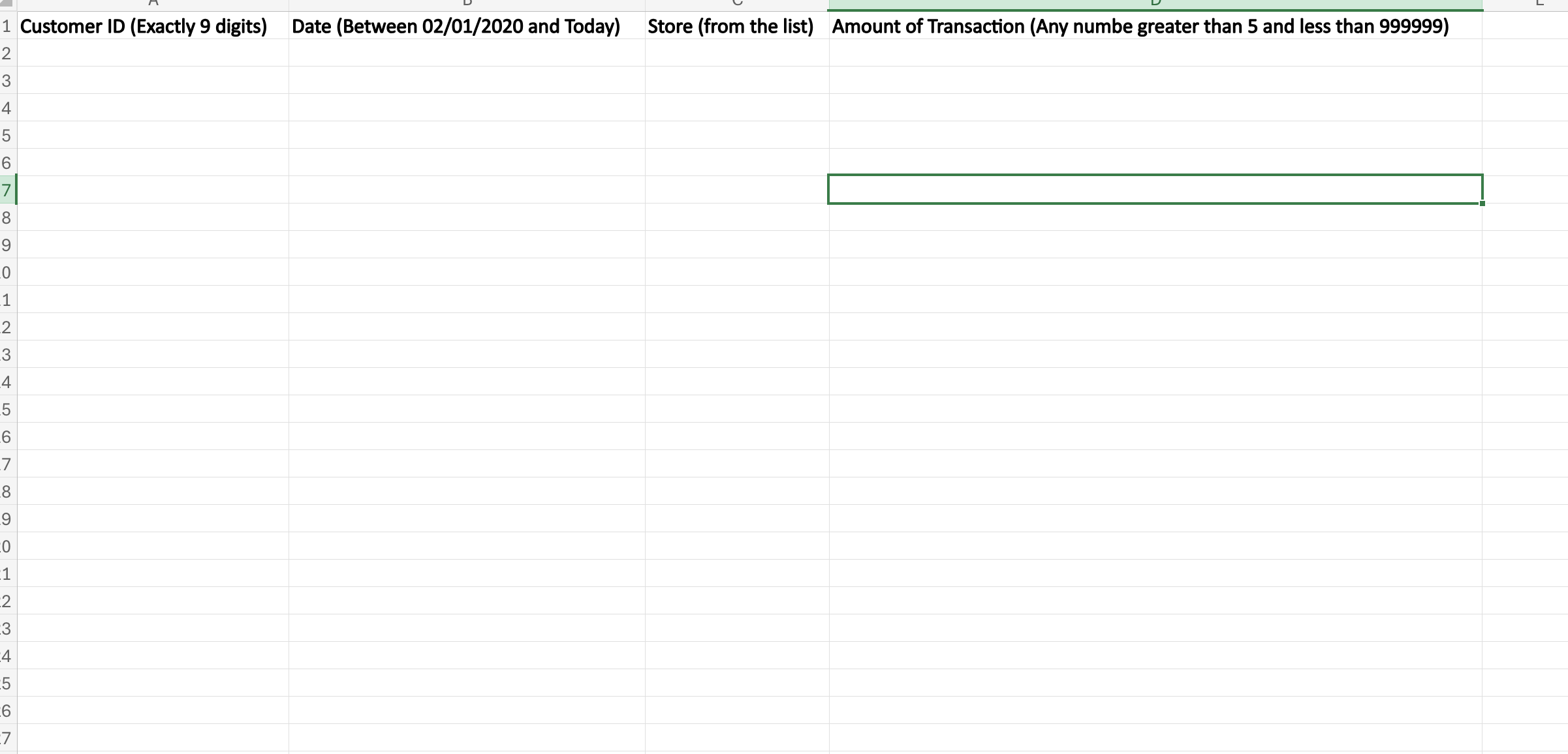 Solved Data Validation tool in Excel is to control the type | Chegg.com