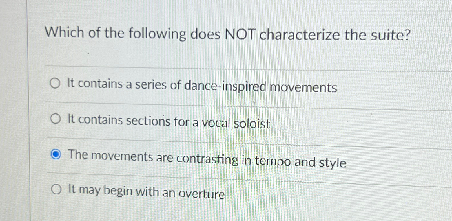 Which of the following does NOT characterize the | Chegg.com