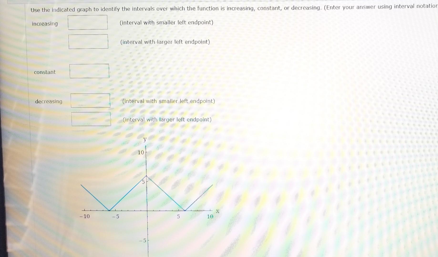 Solved Use the indicated graph to identify the intervals | Chegg.com
