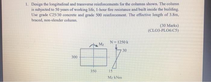 Solved 1. Design the longitudinal and transverse | Chegg.com