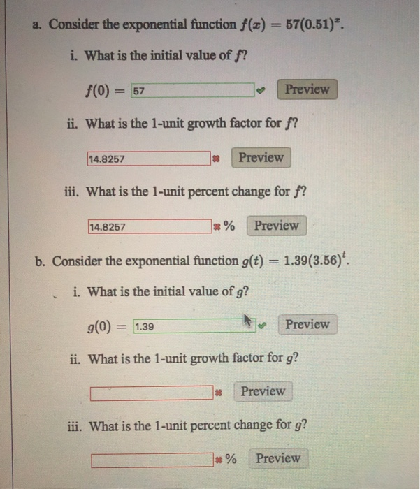 Solved a. Consider the exponential function f(x) = | Chegg.com