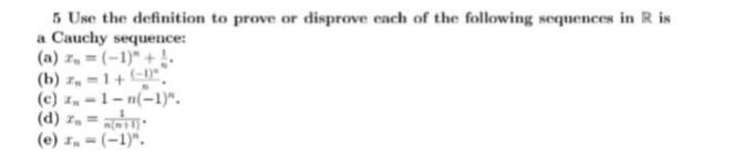 Solved 5 ﻿Use the definition to prove or disprove each of | Chegg.com