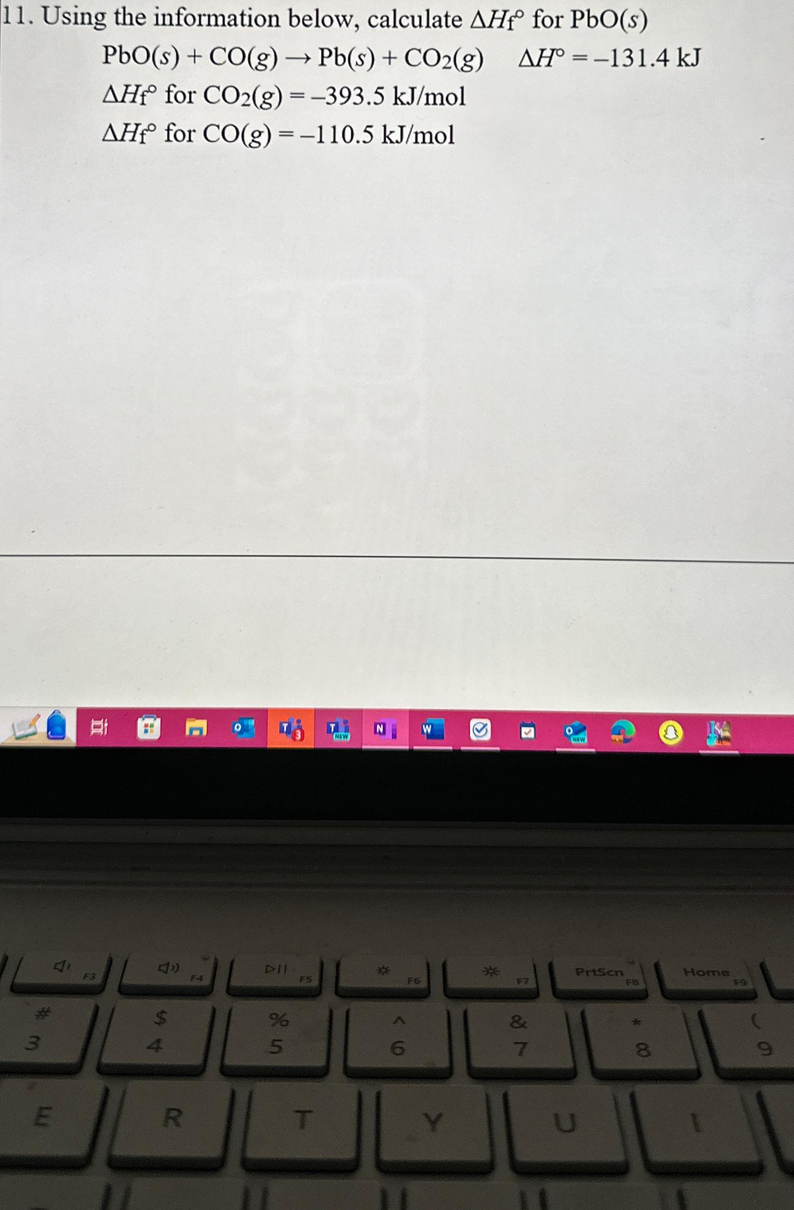 Solved Using the information below, calculate ΔHf° ﻿for | Chegg.com