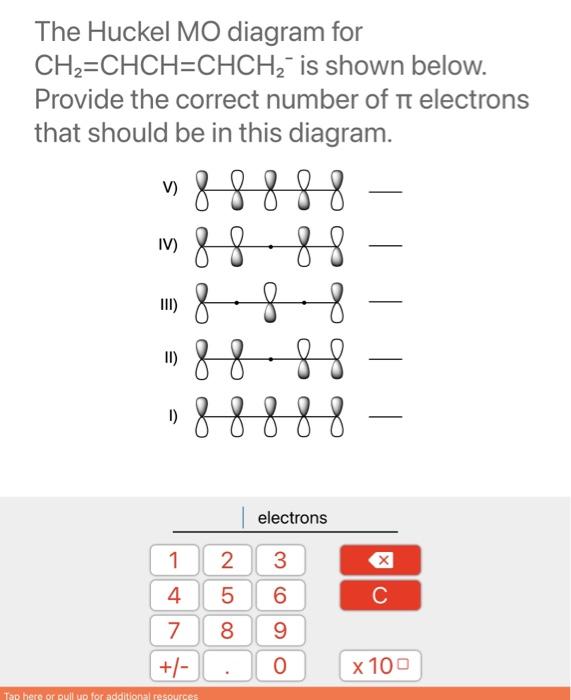 Solved The Huckel MO diagram for CH2=CHCH=CHCH2−is shown | Chegg.com