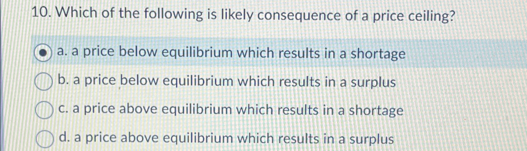 Solved Which of the following is likely consequence of a | Chegg.com