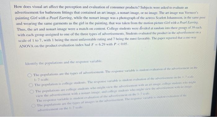 Solved How does visual art affect the perception and | Chegg.com