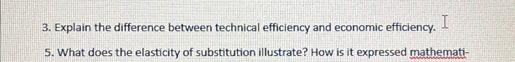 Solved Explain the difference between technical efficiency | Chegg.com